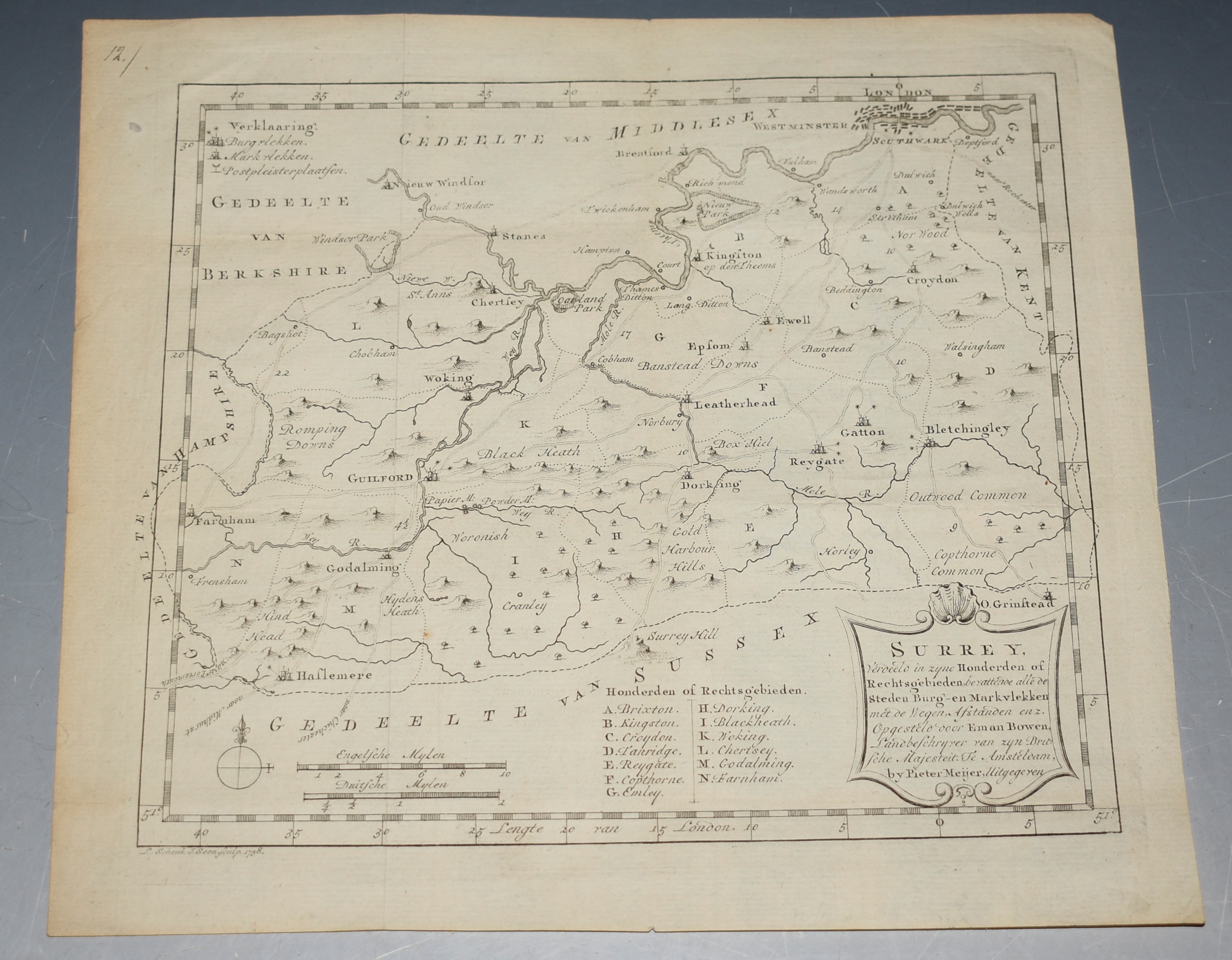 LARGE Antique Map of A New and Accurate Map of Savoy, Piemont and ...