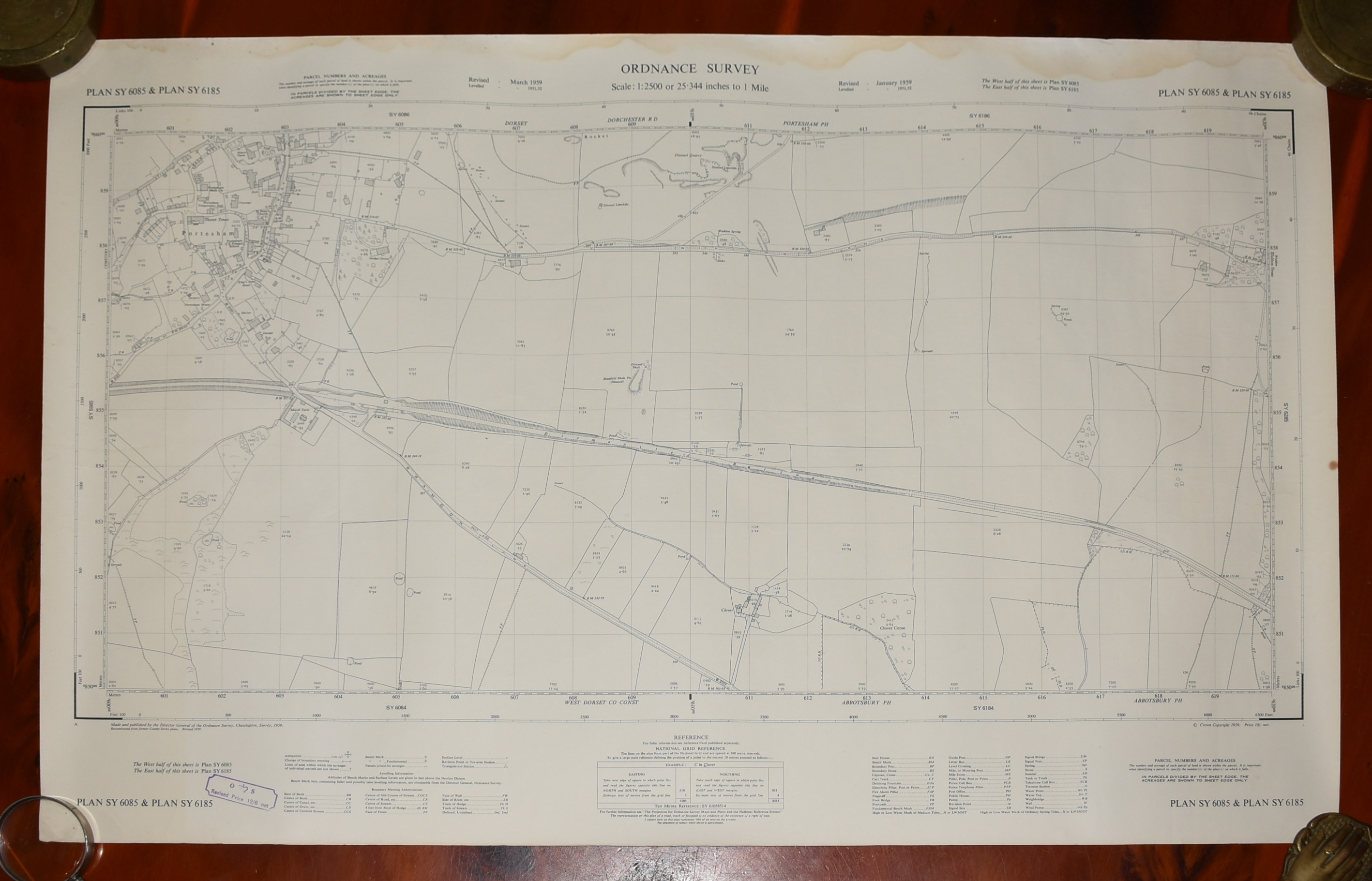 Ordnance Survey MAP DORSET. Shows areas of WHITE LACKINGTON. Sheet XXXI ...